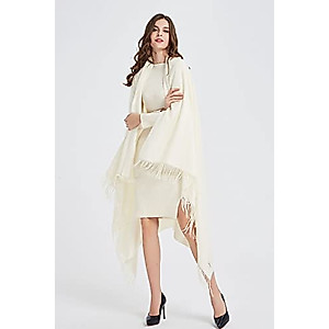 CUDDLE DREAMS Premium Cashmere Throw Blanket with Fringe, Luxuriously Soft (Ivory)