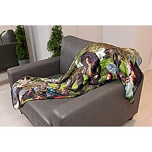The Office Sunday Afternoon Art Style Fleece Throw Blanket | Official The Office Collectible Blanket | Measures 60 x 45 Inches