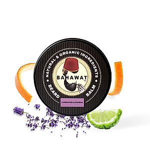 BAHAWAT Clementine & Lavender Beard Conditioner - Styles, Strengthens & Softens - Natural & Organic Formula - ZERO GRIT - Reduces Itch, 2 ounce
