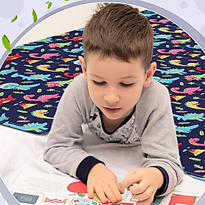 Mindsoft Sensory Sheet Bed Sheet for Kids Adults Toddler Dinosaur Blanket, Twin Size Breathable Stretchy Comfortable Sleeping Bedding Christmas Compression Sheets for Kids Twin