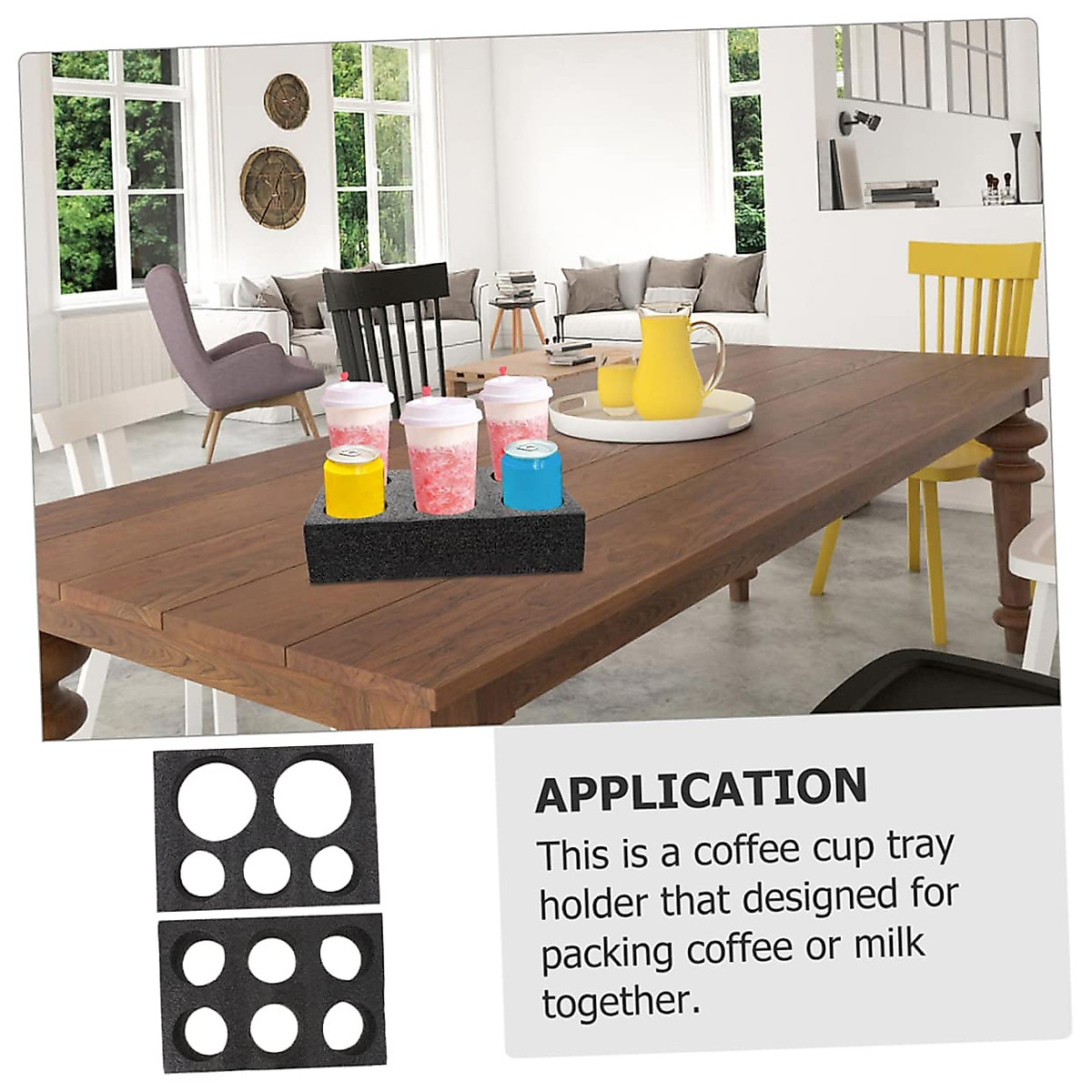 2 Pcs Pearl Cotton Cup Holder Portable Cup Carrier Foam Drink Holder 32 oz Cups Cup Holder Tray for car Thermal Coffee Mug Coffee Cup Carrier Tray Black Mug Bottle Holder re-usable