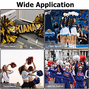 Hooshing 2PCS Red and Black Pom Poms Cheerleading with Plastic Handle Cheer Pompoms for Kids Gifts Team Spirit Sports Cheering