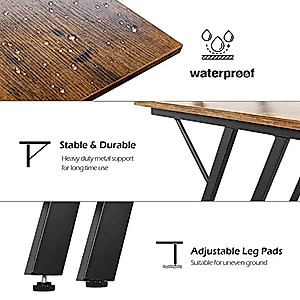 Lufeiya L Shaped Computer Desk Corner Office L-Shaped Desks for Small Space Home Student Study Bedroom Writing Table, 51 Inch with Monitor Stand Rustic