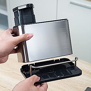 TESOT Sink Caddy Sponge Holder Organizer and Dish Soap Pump Dispenser, Stainless Steel
