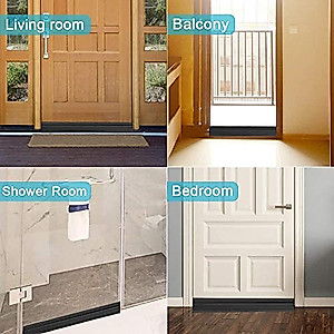 Suptikes 2 Pack Door Draft Stopper，Door Sweep for Exterior & Interior Doors,Door Bottom Seal Dust and Noise Insulation Weather Stripping Draft Guard Insulator, 1-4/5" W x 37" L,Black