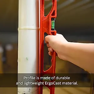 Kapro - 120 Ergocast I-Beam Level - Features One Level, One Plumb, One 45° Vial - With Sculpted Hand Grips - Plastic Resin - 24 Inch