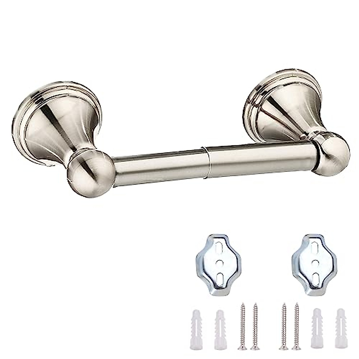 Amazon Basics AB-BR809-SN Modern Spring Toilet Paper Holder, Satin Nickel