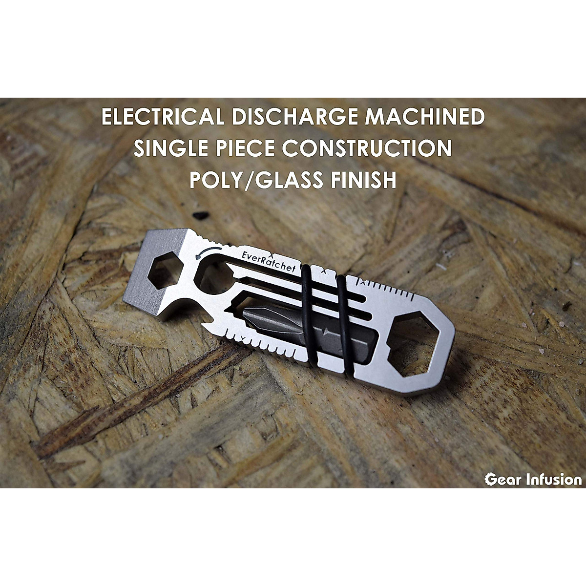 EverRatchet Clip Ratcheting Keychain Multitool (Titanium - Original)