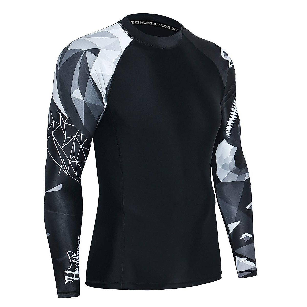 HUGE SPORTS Wildling Series UV Protection Quick Dry Compression Rash Guard (Cobra,M)