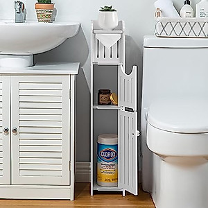 Bathroom Furniture Sets: Small Bathroom Storage Cabinet Great for Toilet Paper Holder,Toilet Paper Cabinet for Small Spaces,White Bathroom Organizer by AOJEZOR