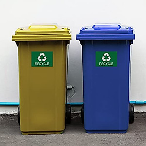 Pack of 2 Recycle Sticker for Trash Can (10x7 inch) Green - Recycling Stickers for Trash can - Self-Adhesive Recycling Sticker - UV Resistant, Waterproof, Anti Scratch for Outdoor and Indoor