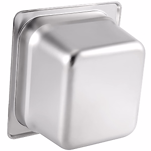 FUNSUEI 4 PCS 1/6 Size x 4 Inches Stainless Steel Steam Table Pans, Steam Table Chafer Pan, Hotel Pan Food Pan for Restaurants, Hotels, Buffets, Catering, Silver