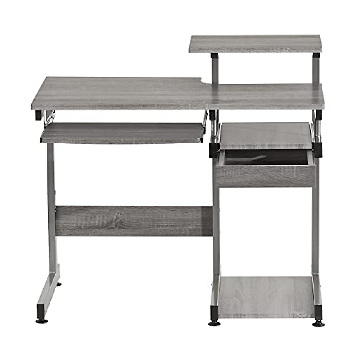 Techni Mobili Complete Computer Workstation Desk, Gray, 37.75" W x 22" D x 35" H