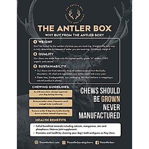 The Antler Box-Premium Elk Antler Dog Chews (1 lb Bulk Pack) (Whole/Split Mixed, Large)