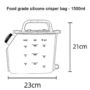 Silicone Bags Reusable Storage - 34OZ Food Rice Cereal liquid Storage Containers Food Pouch countertop airtight, Dry Food Dispenser with Measuring Cup - Latched Lid & Handle - 15 L (blue)