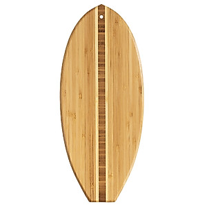 Totally Bamboo Lil' Surfer Surfboard Shaped Bamboo Serving and Cutting Board, 14-1/2" x 6", Brown