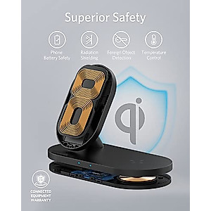 Anker Wireless Charging Station, PowerWave Sense 2-in-1 Station with 5 ft USB-C Cable, for iPhone 14/14 Pro/14 Pro Max/13/13 Pro Max, Samsung, AirPods and More (Adapter Not Included)