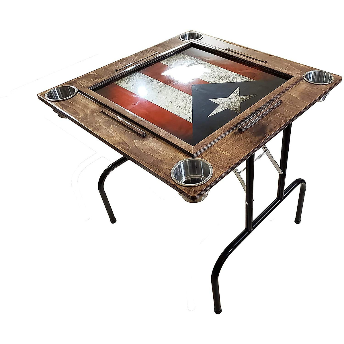 The Kitchen Zone Custom Domino Table with Flag - Anti-scrash and Water-Resistant(Legs Included)