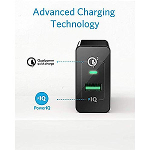 Quick Charge 3.0, Anker 18W Wall Charger (Quick Charge 2.0 Compatible) Powerport+ 1 for Wireless Charger, Galaxy S10e/S10/S9, Note 9/8, LG G7, iPhone and More (USB-A to USB-C Cable Included)