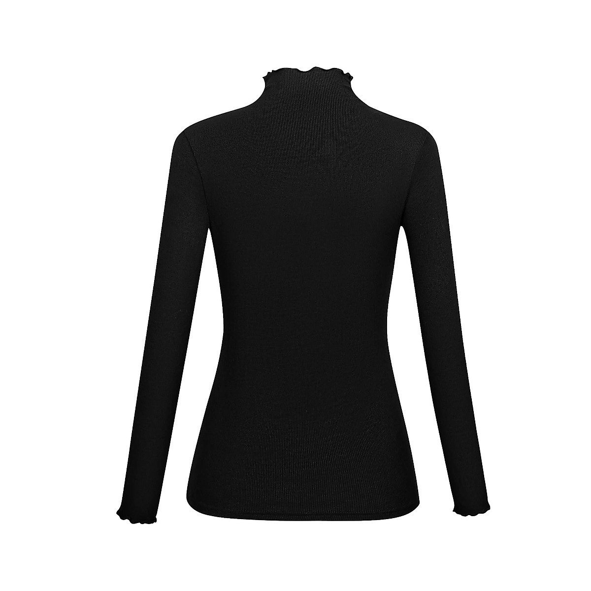 Plus Size Tops for Women Aesthetic Clothes Long Sleeve Black Turtleneck Pullover X-Large