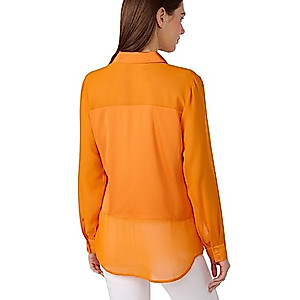 Karl Lagerfeld Paris Women's Sport Blouse, Ginger, Large
