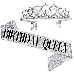 Maybenice Bride Hair Accessories Birthday Crown and Tiara with Comb Headband Glitter Hair Accessories for Wedding Party