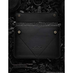 Black MacBook Pro 13/14 / 15/16 inch case/sleeve 100% wool felt handmade unique vintage genuine Crazy Horse style Italian premium leather laptop cover 2022 MB Air 13 M1 M2 bag, Crazy Horse Craft