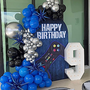 152Pcs Blue Balloon Garland Arch Kit, Royal Navy Blue and Metallic Silver Balloons in different Sizes for Boy Birthday Baby Shower Graduation Party Decoration