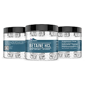 Earthborn Elements Betaine HCL, 200 Capsules, Lab-Tested, No Filler or Additives
