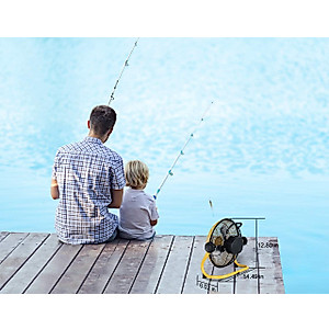 Geek Aire 10" Portable Battery Operated Fan with Metal Blade, 360 Vertical Tilt, 24 h Run Time Cordless Fan for Camping Travel Tent Hurricane Home