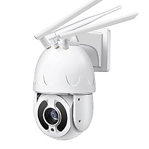 Funxwe 4G LTE Cellular Wireless 5MP 30X Optical Zoom Security PTZ Camera with SIM Card Slot, Two Way Audio Motion Alarm Auto Tracking, Color Night Vision