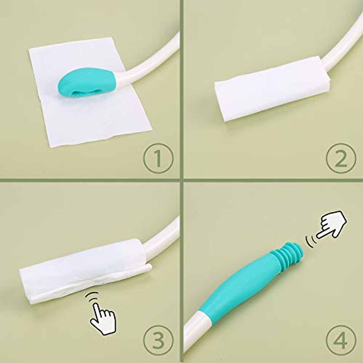 Toilet Paper Aid Wiper Toilet Tissue Aids Tool 15" Long Handle Reach Comfort Bottom Wiper Self Assist Wiping Toilet Aid Self Wipe Helper Assist Holder for Pregnant Elderly Disabled Limited Mobility