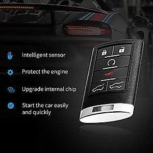 Tyranway Smart Keyless Entry Remote 6 Buttons Key Fob Compatible with Cadillac Escalade ESV EXT 2007-2014/ FCC ID: OUC6000066, 315 MHz