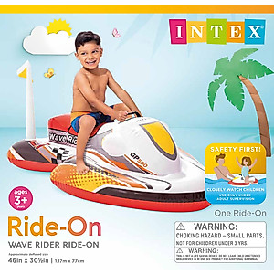 INTEX Wave Rider Inflatable Pool Float: Pool Toy For Kids – Heavy-Duty Handle – 88lb Weight Capacity – 46" x 30.5" – For Ages 3+