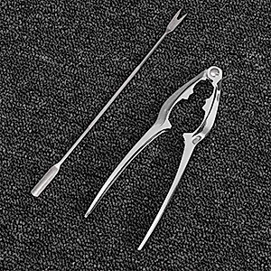 BESTonZON Home Tool Set 16pcs/ set Home for Artifact Nut Lobster Picks Tool Forks Scissors Steel Peeling Restaurant Gadgets To Needle Shellers Eat Plier Kitchen Opener Hairy Crabs and Lobster Crackers