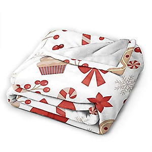 Moresunin Ultra-Soft Micro Fleece Gingerbread Man Throws Blanket Warm Anti-Pilling Flannel Plush Throw Lightweight Cozy Couch Blankets