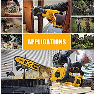 JUNWOOD 2Pack 8.0Ah Lithium Replacement for Dewalt 20V Battery Max XR Cordless Tools DCB180 DCB205 DCB206 DCB206-2 DCB200 DCB204 DCB204BT-2 DCB203 DCB201 DCB207