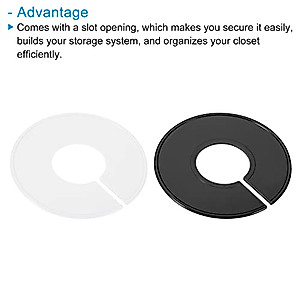 PATIKIL Clothes Dividers, 20 Pack Closet Clothing Rack Size Dividers Blank Labels Sorting Round Separator for Closet, Black White