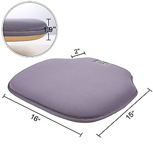 Big Hippo Memory Foam Chair Pads for Dining Chairs Non-Skid Backing Kitchen Dining Chair Cushion Seat Cushion with Ties,Thick Comfortable Seat Cushion Pad,16"x15"(4 Pack, Gray)