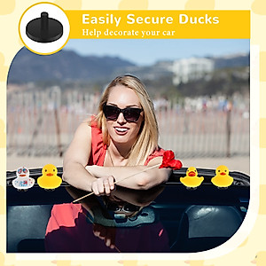 Wesiti 50 Pieces Duck Plug Rubber Duck Mount Black Plastic Holder for Fixed Display Car Dashboard Bath Accessories, Rubber Duckies Not Included