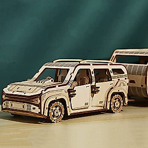 Wooden Models, 3D Wooden Jigsaw Puzzle DIY Model Building Kits,Truck Puzzle for Adults Model Building Kit-Gift for Birthday/Father's Day (Color : Shotgun Rubber Band Gun) (Color : Limousine)