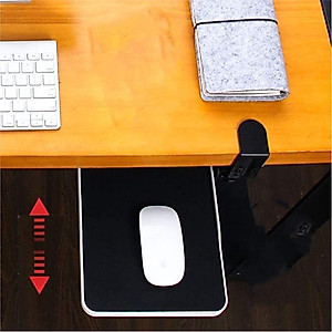 EUNOGO Under Desk Keyboard Tray Ergonomic Rotating Mouse Pad Platform Under Desk Ergonomic Wrister Mouse Pad Adjustable Computer Pad and Device Holder Extended Rotating Tray