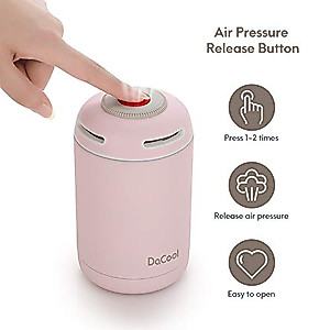 DaCool Insulated Lunch Containers Hot Food Jar Vacuum Insulated Stainless Steel 16 oz Leak Proof Keep Food Cold Hot Food Container Lunch Box School Camping Outdoors,BPA Free- Pink