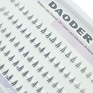 Bottom Lash Clusters DIY Eyelash Extensions - DAODER 90pcs Wispy Natural Look Clear Band Lashes for Bottom Eyelashes 6mm
