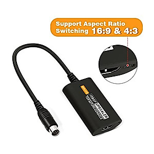 1080P Upscaler Adapter for All Saturn Console HDTV Converter Adapter S-Video Input 4:3/16:9 aspect ratio switching