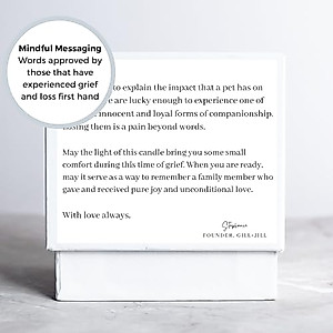 Paw Prints Pet Memorial Candle, Loss of Dog or Cat Remembrance Sympathy Grief Condolence Bereavement Gifts, Paraffin-Free 100% Natural Soy Wax Blend with Clear Quartz, Tiger Eye and Coffee Beans