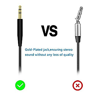 Aquelo K490NC Replacement 2.5 to 3.5mm Audio Cable AUX Cord Compatible with AKG K545 Y45 Y50 Y55 Y45BT Y50BT Wireless Headphones (Black), 140CM/4.6FT