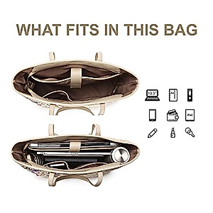 ER.Roulour Large Tote Bags Floral Flowery Tote Handbags Purse Set for Women, Top Handle Satchel Lightweight Ladies Shoulder Bag 2pcs