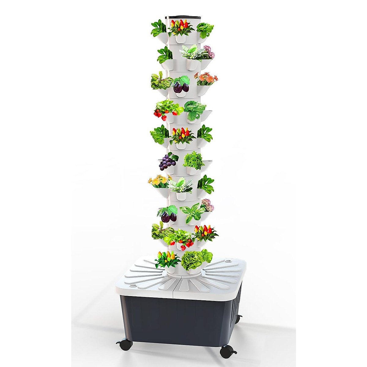 Sjzx Hydroponic Growing System(No Seedlings Included) | 50-Pod Hydroponic System | Outdoor Indoor Vertical Garden | Home Gardening System for Indoor Herbs and Vegetables | BPA-Free