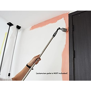 ROLLINGDOG 2.5Inch Paint Edger Brush - Extension Pole Angled Paint Brush for High Walls Ceiling,Stairwell Wall,Triming and Cutting in Painting